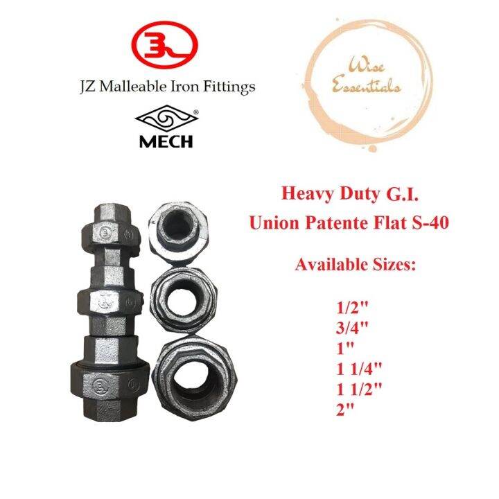 Heavy Duty G I Union Patente Flat S40 1/2 to 1 1/2 | Lazada PH