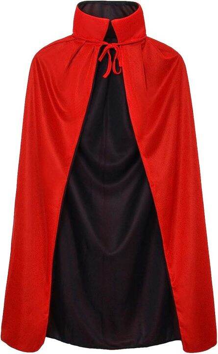 Vampire Dracula Devil Cloak Cape Medieval Reversible Halloween Cosplay ...