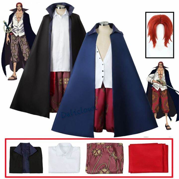 Anime Film Red ONE PIECE Cosplay Red Hair Shanks Cosplay Female Women ...