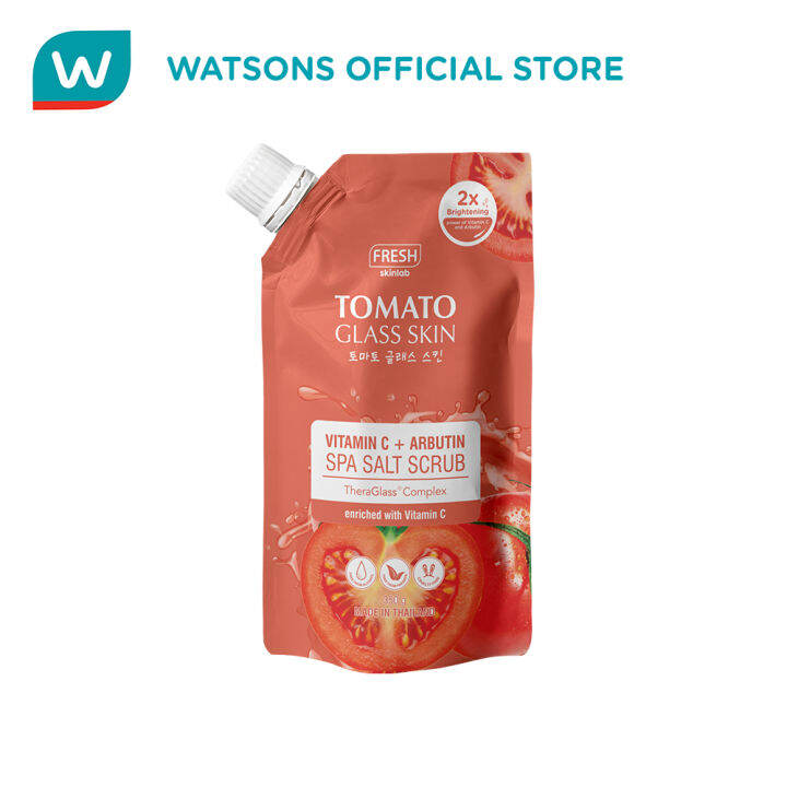 FRESH Skinlab Tomato Glass Skin Vitamin C + Arbutin Spa Salt Scrub 350g ...