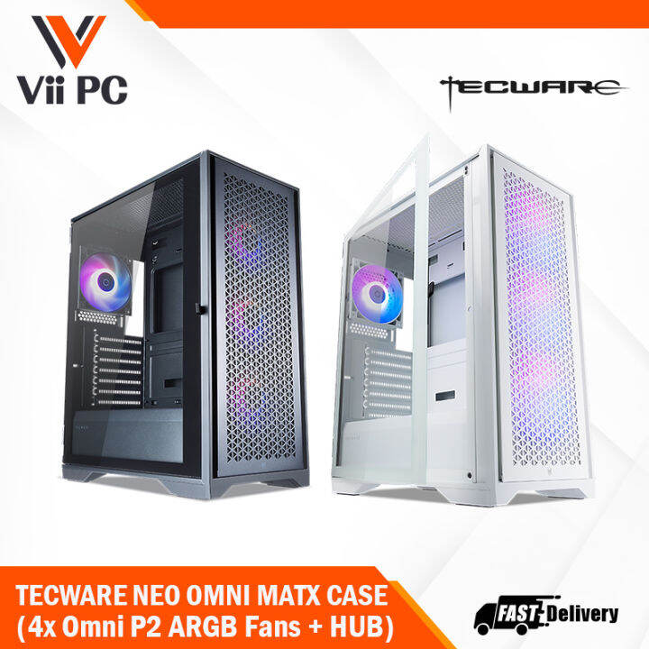 Tecware Neo Omni Argb Tg Atx Chassis 4x Omni P12 Argb Fans Hub [2