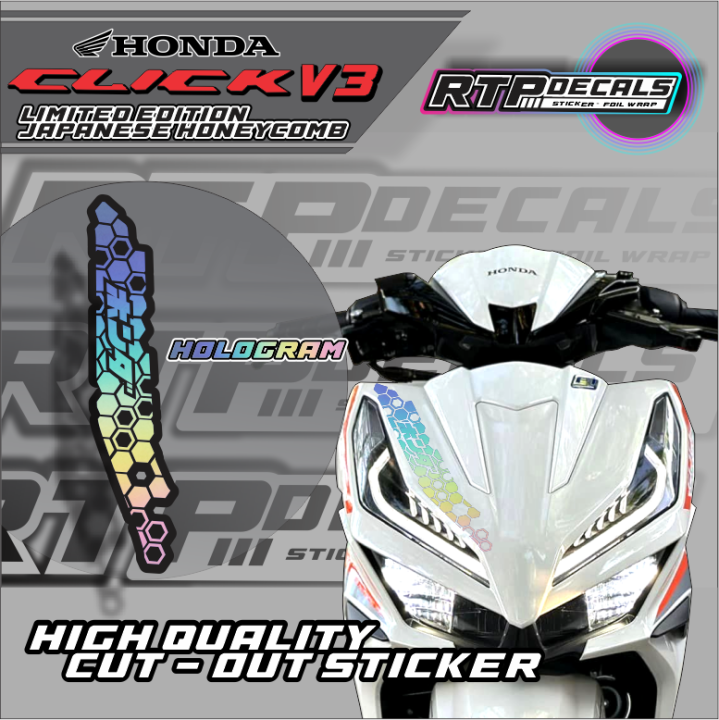 HONDA CLICK V3 LIMITED EDITION JAPANESE HONEYCOMB FRONT DECALS STICKER ...