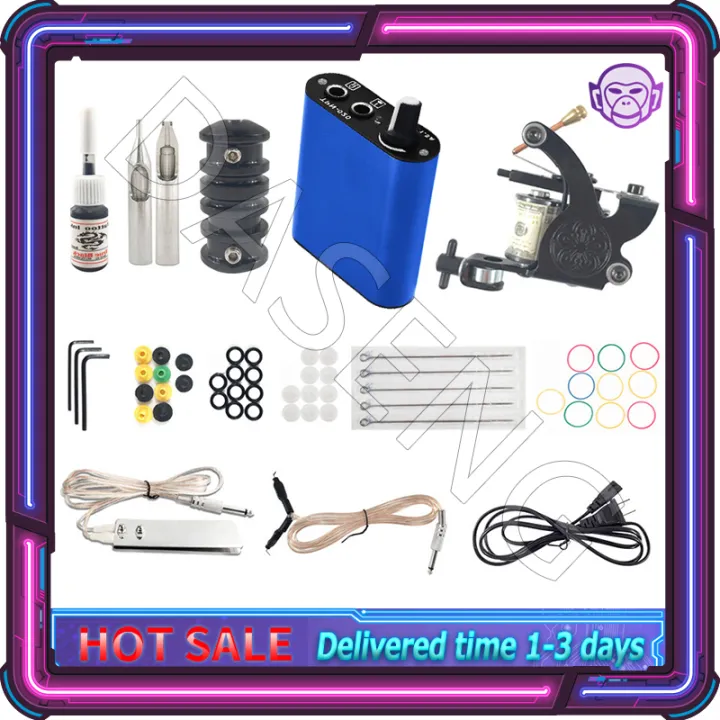 Professional Tattoo Machine Kit Tattoo Supplies Complete Tattoo Set ...