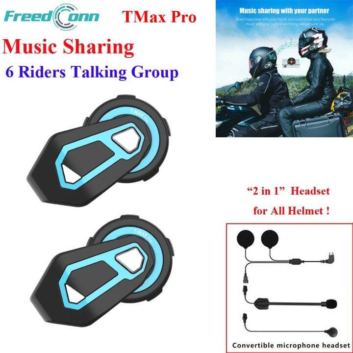 Freedconn TMax Pro Motorcycle Helmet Intercom Wireless 6 Riders ...