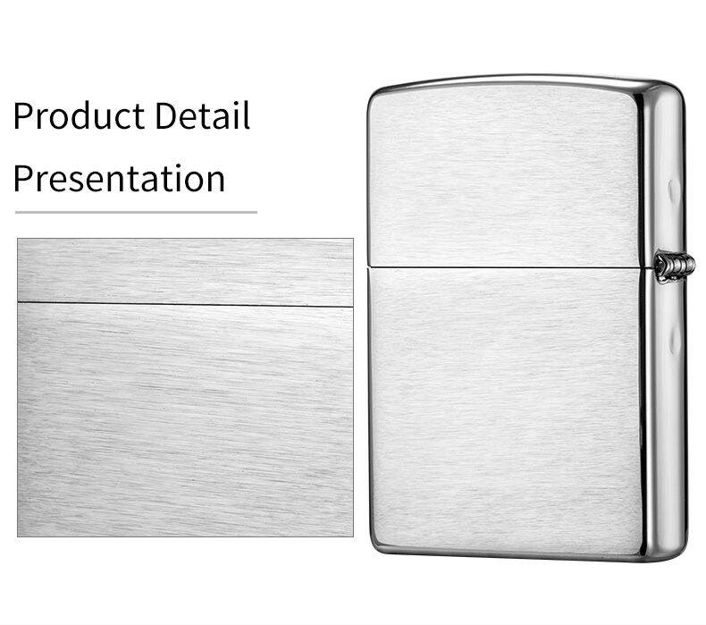 Zippo Classic Brushed Chrome Windproof Pocket Lighter | Zippo 200 (Lighter without fuel inside ...