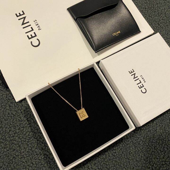 สินค้าพร้อมส่ง ของแท้💯%) New celine Necklace สร้อยคอตัวอักษร ฮิตสุดๆ ...