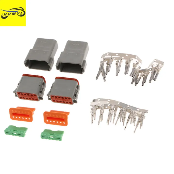 Homyl 2 Kit 12 Pin Way DT Series Connector Gray Receptacle IP67 ...