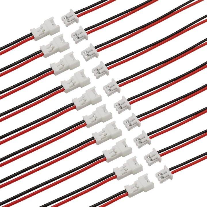 20Pcs JST Connector Micro JST 1.25mm Pitch 2 Pin Male Plug and Female Jack Socket Wire Cable ...