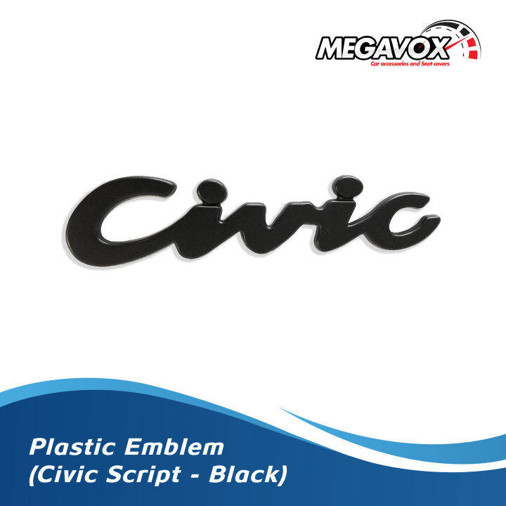 Civic Script Black Plastic Emblem | Lazada PH