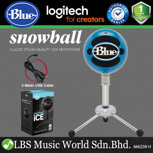 Blue Microphones Snowball USB Mic With Stand and Cable - Gloss Black ...