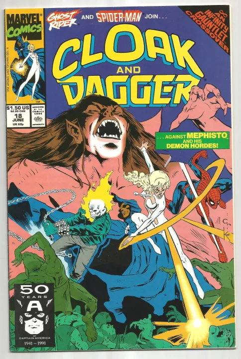 Cloak and Dagger 18 BY Marve l Comic Book Printed 1993 Infinity ...