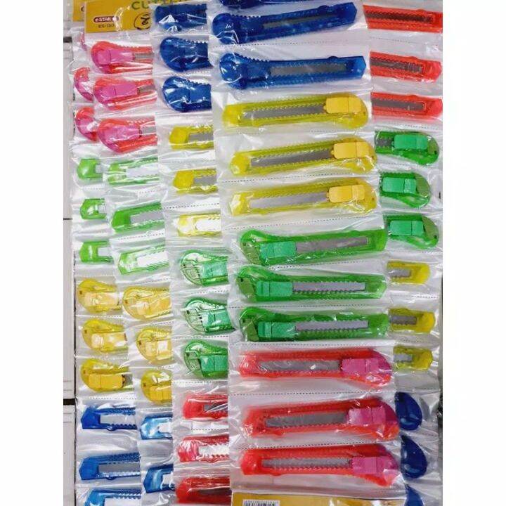 Cutter Besar L-500 Bening (12 pcs) Pemotong Kertas L-500 Cutter Renceng ...