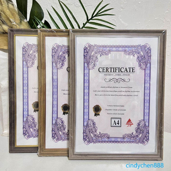 A4 PVC wooden color CERTIFICATE FRAME A4 Photo frame /picture frame ...