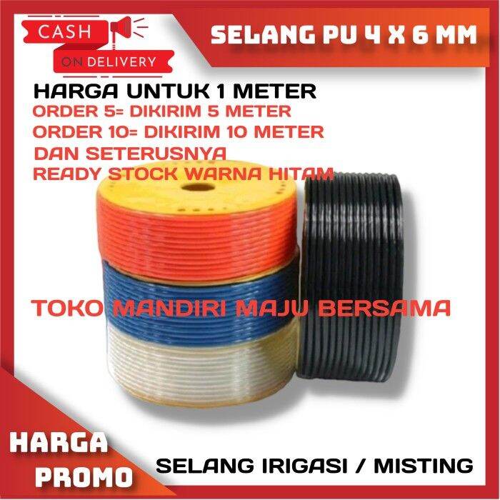 selang pu 6x4mm polyurethane / Selang irigasi / selang misting / Pu ...