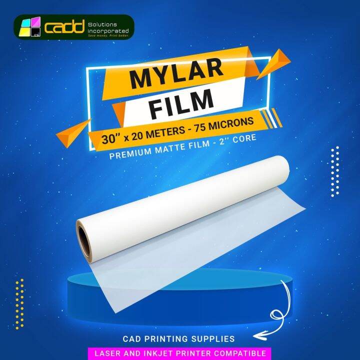 Mylar film paper 30 inches x 20 meters 75 microns PREMIUM MATTE FILM ...
