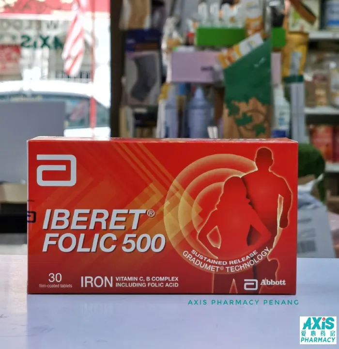 IBERET FOLIC 500MG 30 TABLETS (EXPIRY DATE JANUARY 2024) | Lazada