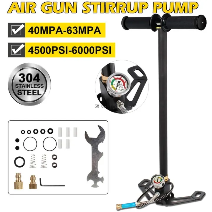 【COD】6000Psi High Pressure PCP Hand Pump 3 Stage Air Pump Airgun Tire ...