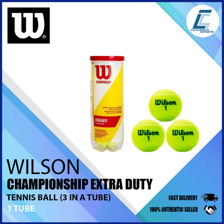 Wilson Championship Extra Duty Tennis Ball (3 Balls in a Tube) (Bundle ...