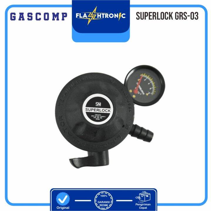REGULATOR GAS METER KLIK ON GASCOMP SUPERLOCK GRS-03 SUPER BLACK ...