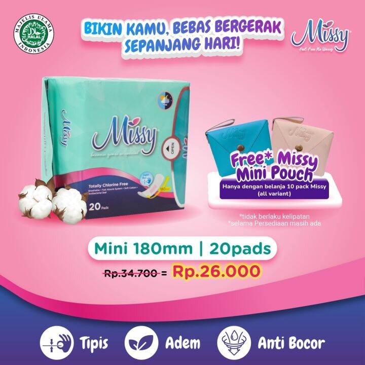 Missy ORIGINAL Pembalut Kesehatan Wanita Anti Bocor Bakteri Jamur ...
