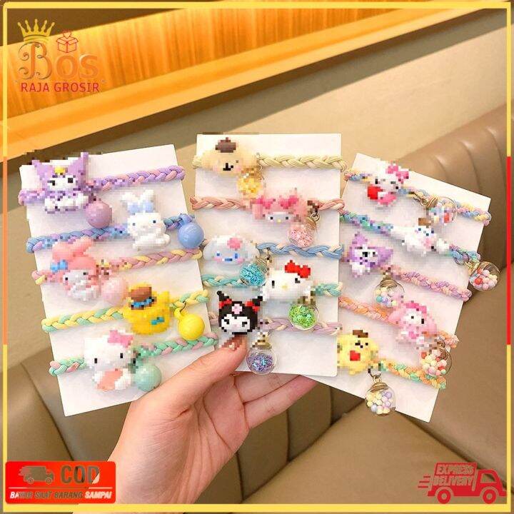 Ikat Rambut Anak Kepang Elastis Karakter Kity Model Gelang Kunciran ...