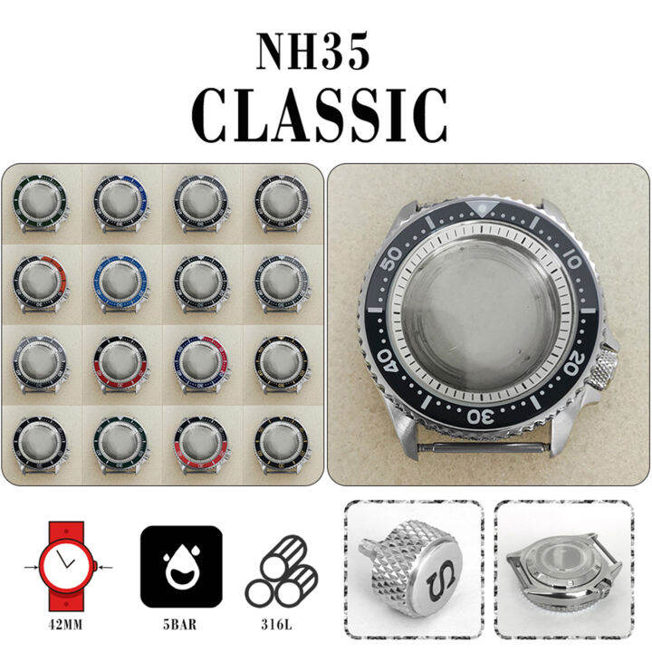 Stainless Steel Watch Case White Inner Ring Aluminium Bezel Case for ...