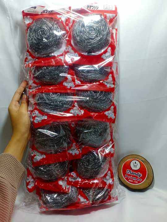 Steelwool sabut kawat stainless isi 12 pcs uk 40Gram spon besi | Lazada ...