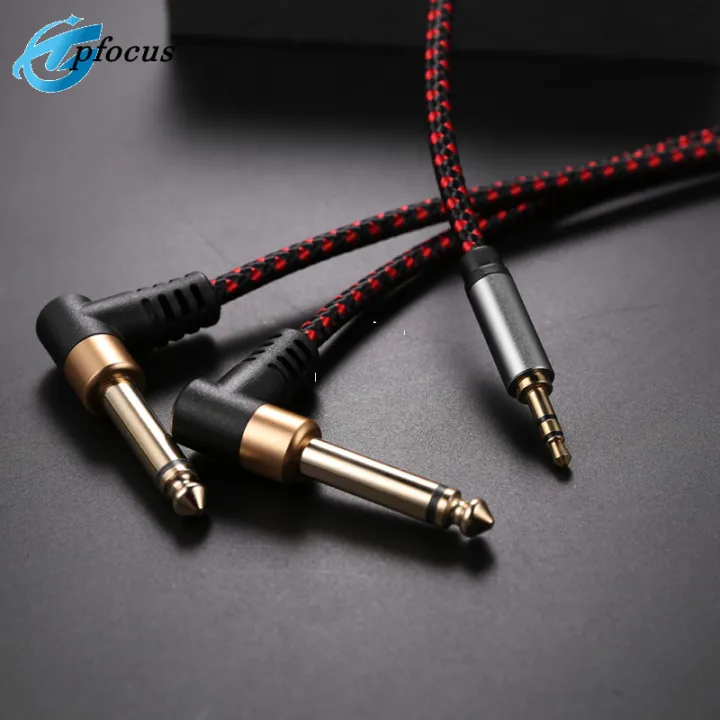 【Ready Stock】Audio Cable Angled Mini Jack 3.5 to Dual 1/4 Jack for TV ...