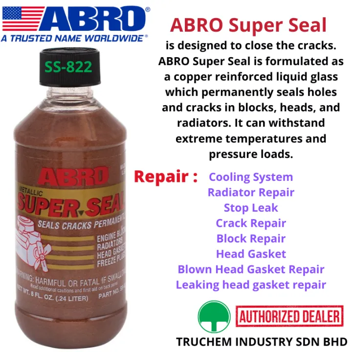 ABRO Super Seal Copper Reinforced Liquid Glass Permanently Seals Holes ...