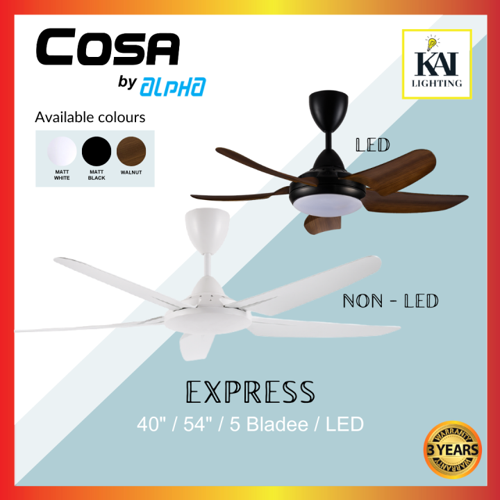 ALPHA COSA XPRESS LED / NON LED 54"& 40'' REMOTE CEILING FAN 4 SPEED ...
