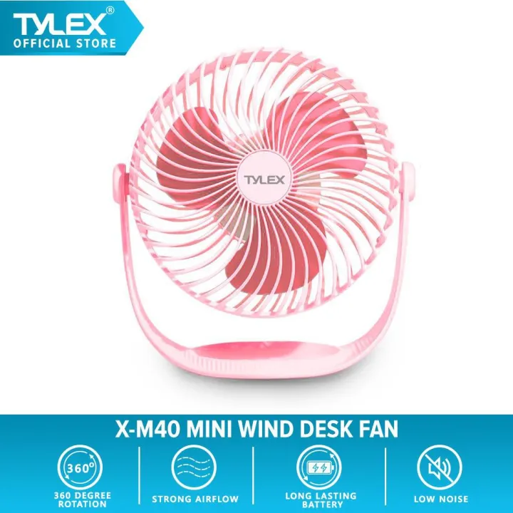 Tylex X-M40 7 Inches Portable 360° Rotation Mini Wind Desk Fan | Lazada PH