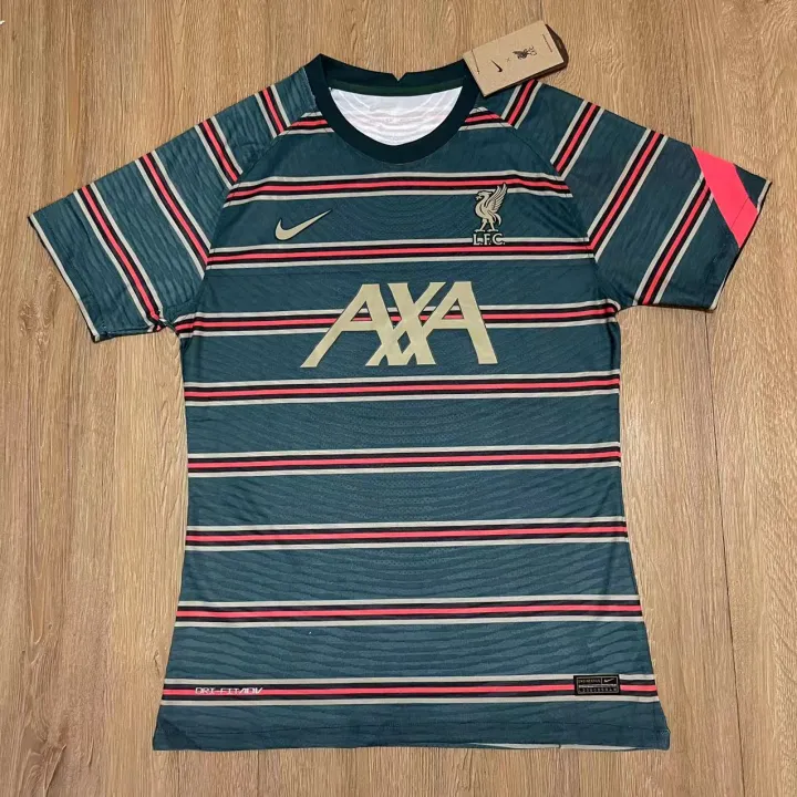 เสื้อฟุตบอล ลิเวอร์พูล ชุดซ้อม AXA สีเขียว เกรดเพเยอร์ ปี 2022/23 ...