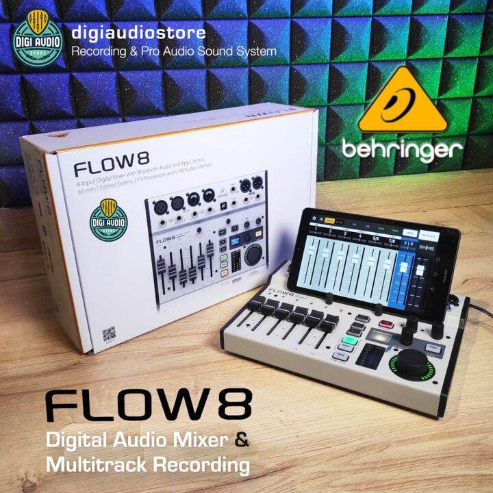 Digital Audio Mixer Behringer FLOW8 Multitrack Recording USB Soundcard Audio Interface - FLOW 8 ...