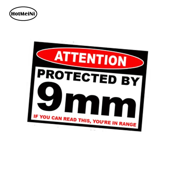 HotMeiNi 13cm x 9.75cm Car Styling Protected 9 Warning Sticker Case Box ...