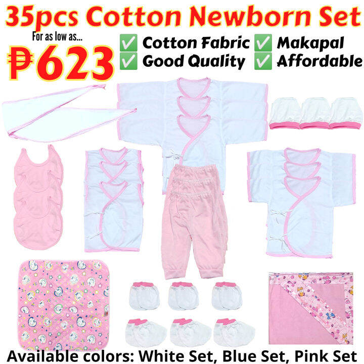 35 PCS Cotton New Born Baby Clothes Set White Infant Wear Newborn ...