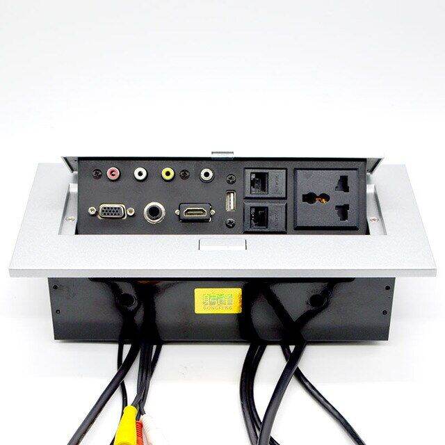 New Power Supply Socket Multimedia Desktop Jack With USB 3.5mm Audio AV ...