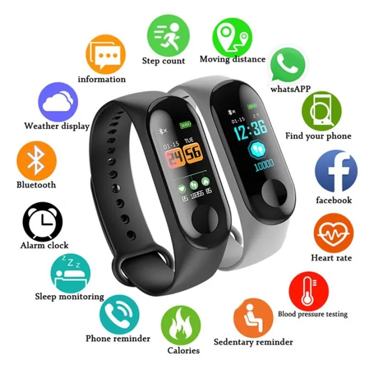 ♚M3 Smart Band Watch Screen Heart Rate | Lazada PH