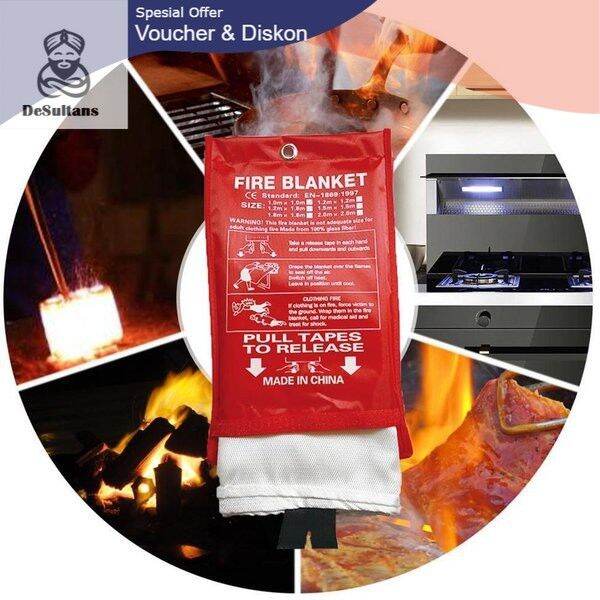 FIRE BLANKET EMERGENCY SAFETY COVER SELIMUT PEMADAM API | Lazada Indonesia