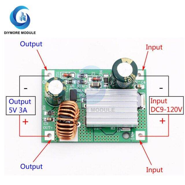 DC 9V 12V 24V 36V 48V 72V 120V to 5V 12V 3A Step Down Module Power ...