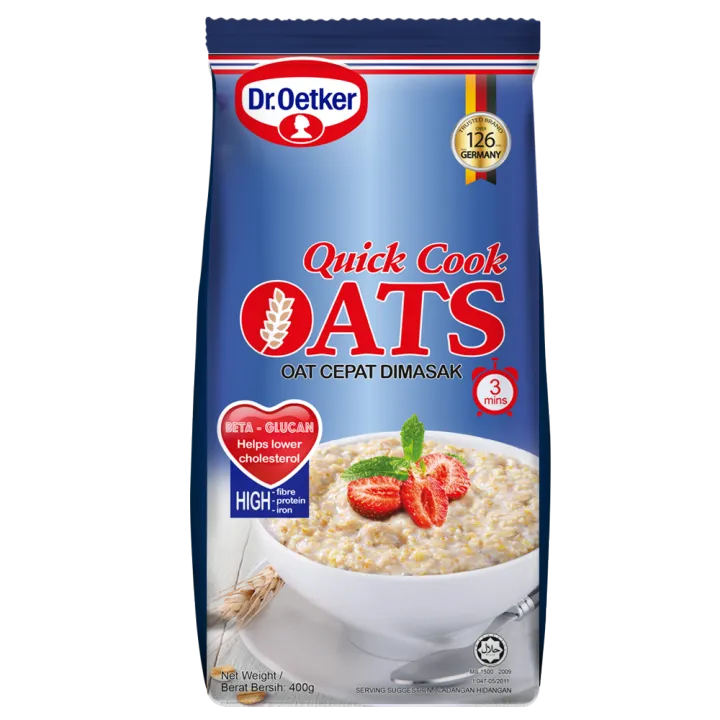 Dr.Oetker Quick Cook Oats 400g ควิก คุก โอ๊ต(เกล็ดข้าวโอ๊ตอบชนิดหยาบ ...