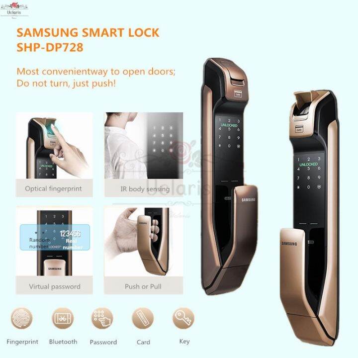 【YF】 Samsung SHP-DP728 Smart Home Door Lock English Version Fingerprint ...