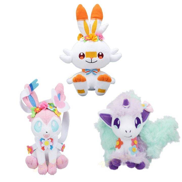 Cute Pokemon Easter Day Scorbunny Plush Toys With Garlands Lovely ...