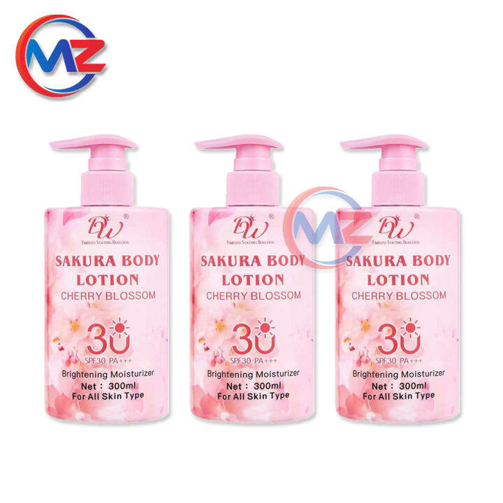 ( SET OF 3 ) DW Sakura Cherry Blossom Body Lotion SPF30 PA++++300ml | Lazada PH