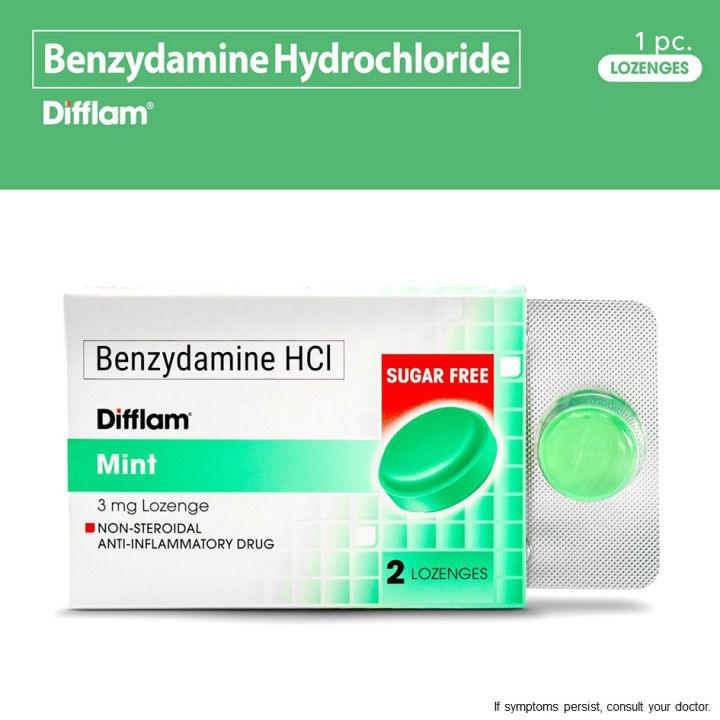 Difflam Anti-Inflammatory Mint Flavor (3 mg Lozenge) 1 Tablet | Lazada PH