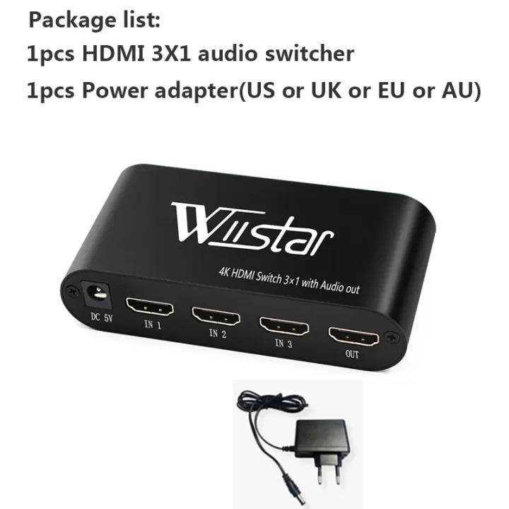 Wiistar HDMI Audio HDMI to HDMI / SPDIF / 5.1 Surround Sound Converter ...