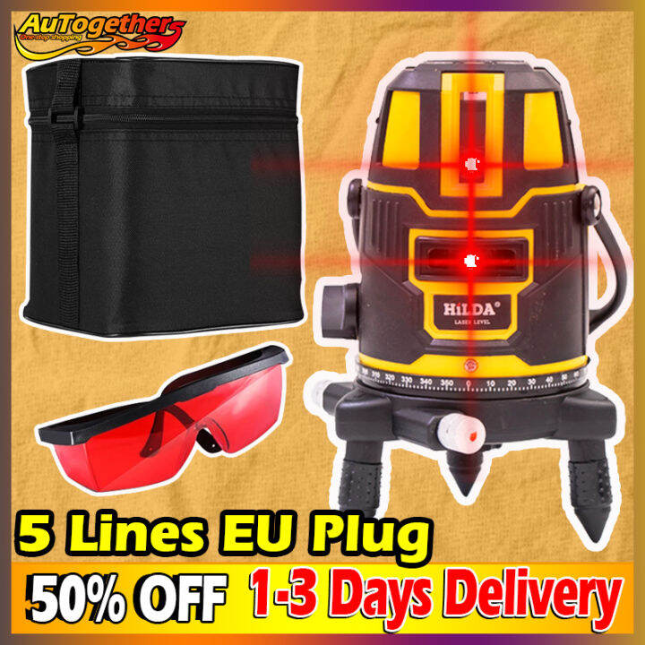 5 Line Red Beam Infrared Laser Level Meter Self-leveling Level ...
