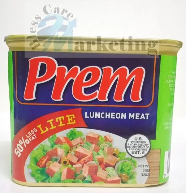 PREM LUNCHEON MEAT, 50% LESS FAT LITE | NET WT. 340G ( 12OZ ...