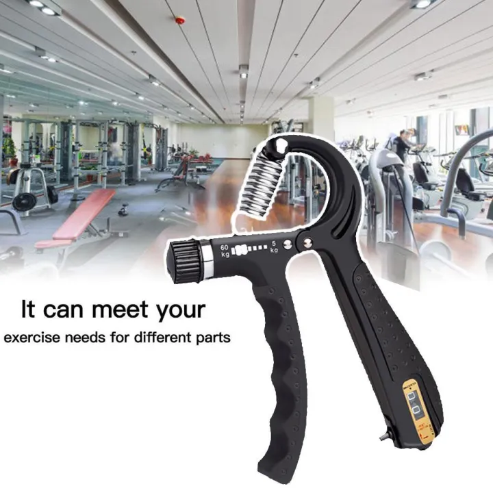 Hand Gripper Adjustable Resistance Smart Counting Grip Gear Gym Trainer ...