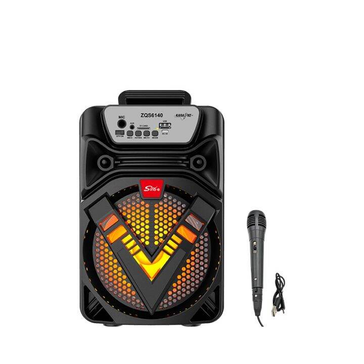 Portable Bluetooth Speaker With Wired Mic microphone Radio FM AUX ...