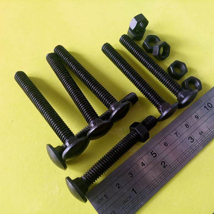 10pcs BAUT MUR CB 5/16 x 2 1/2" INCHI / BAUT M8 PANJANG 6CM / BAUT 12 KUNCI 12 HITAM BAUT PAYUNG ...